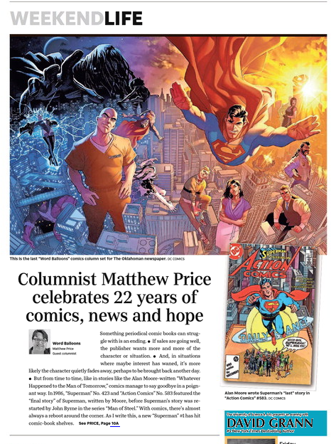 Up, up and away: Columnist Matthew Price celebrates 22 years of comics ...